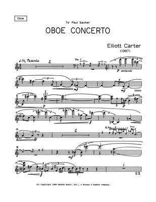 Oboe Concerto - Solo Part Only