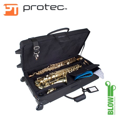PROTEC Alto & Straight Soprano Sax Pro Pac Case W/ Wheels